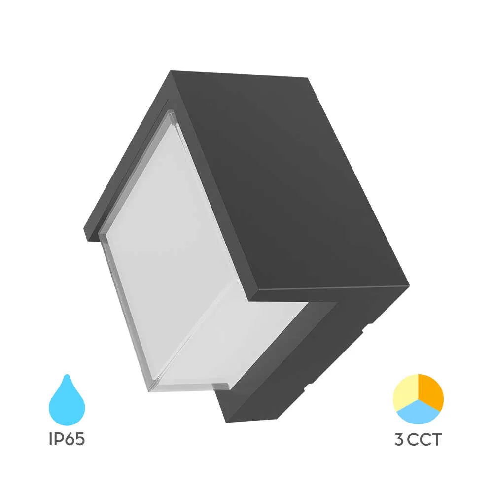 WALLS SQR SIVA 15W 3IN1 IP65 WALL FIXTURE