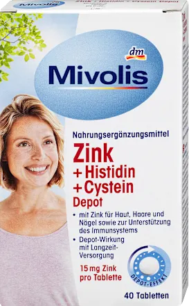 MivolisCink + Histidin + Cistein tablete sa modifikovanim oslobađanjem, dodatak ishrani, 19 gDodatak ishrani