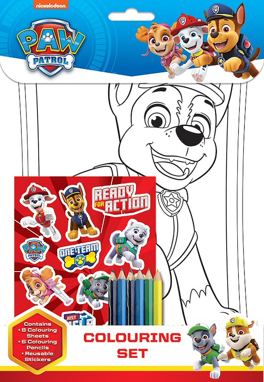 PAW PATROL - BOJANKA SA BOJICAMA I NALEPNICAMA