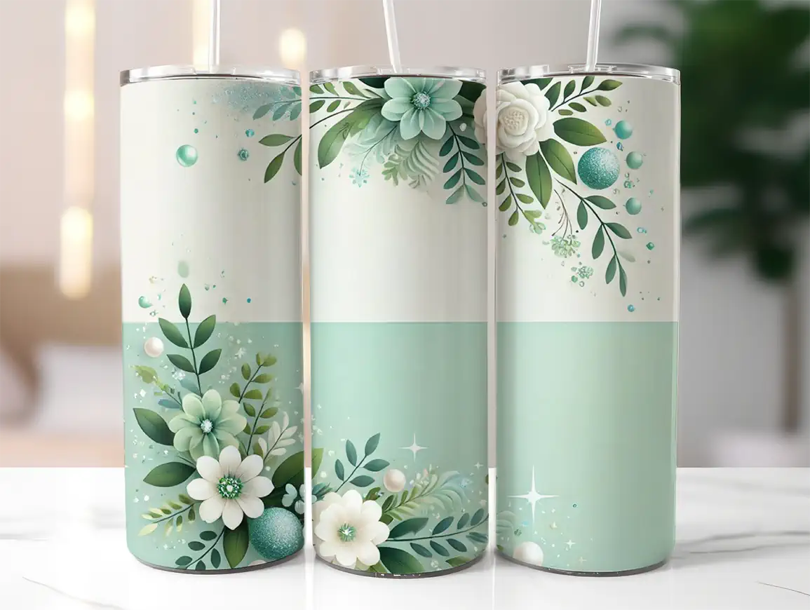 Tumbler – Floral minimalist v1