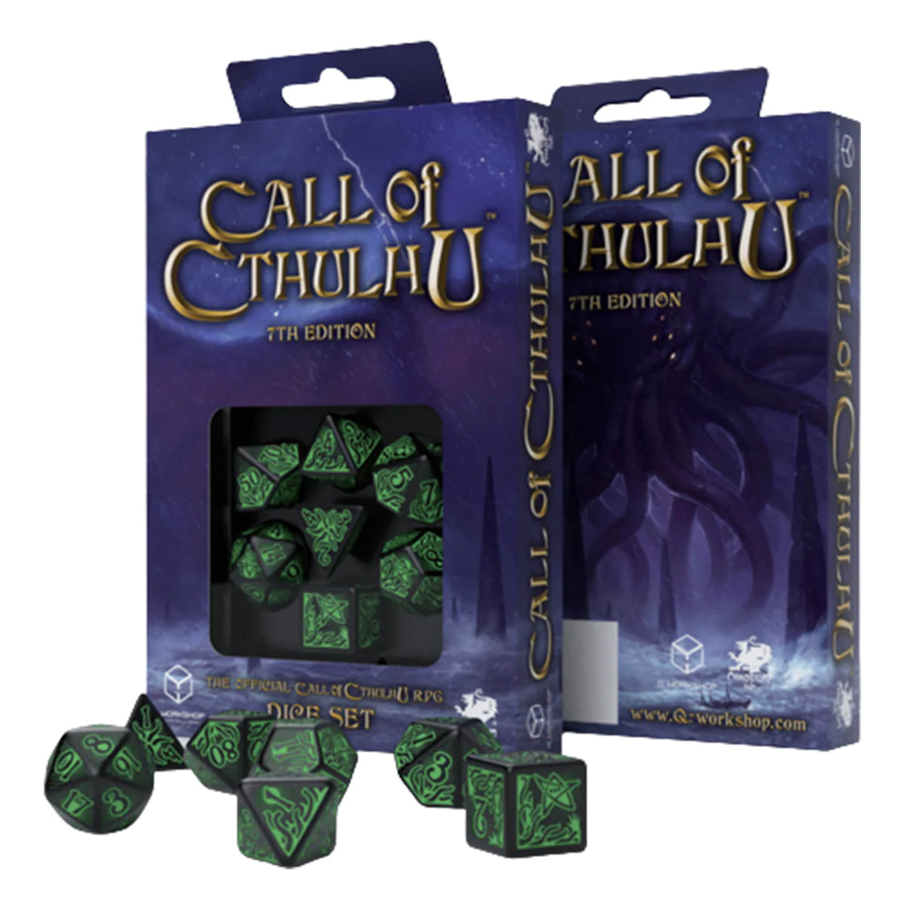 Call of Cthulhu 7th Edition Black & green Dice Set