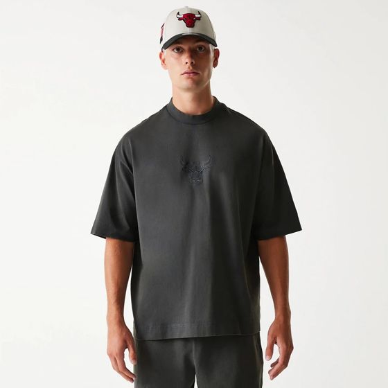 NBA CHICAGO BULLS BOX T-SHIRT 'WASHED GREY'