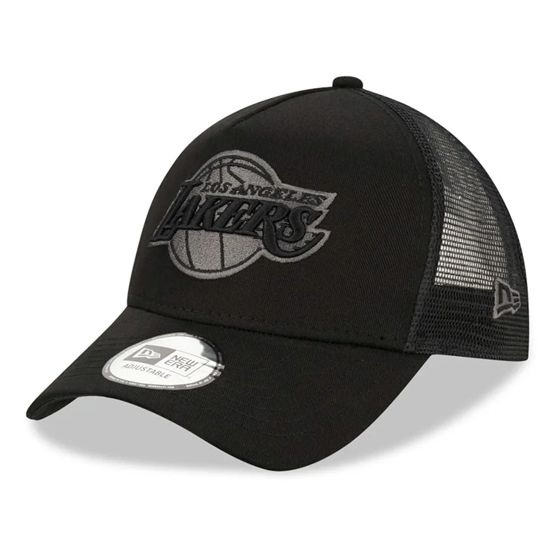 LOS ANGELES LAKERS TONAL BLACK A-FRAME TRUCKER CAP 'BLACK'
