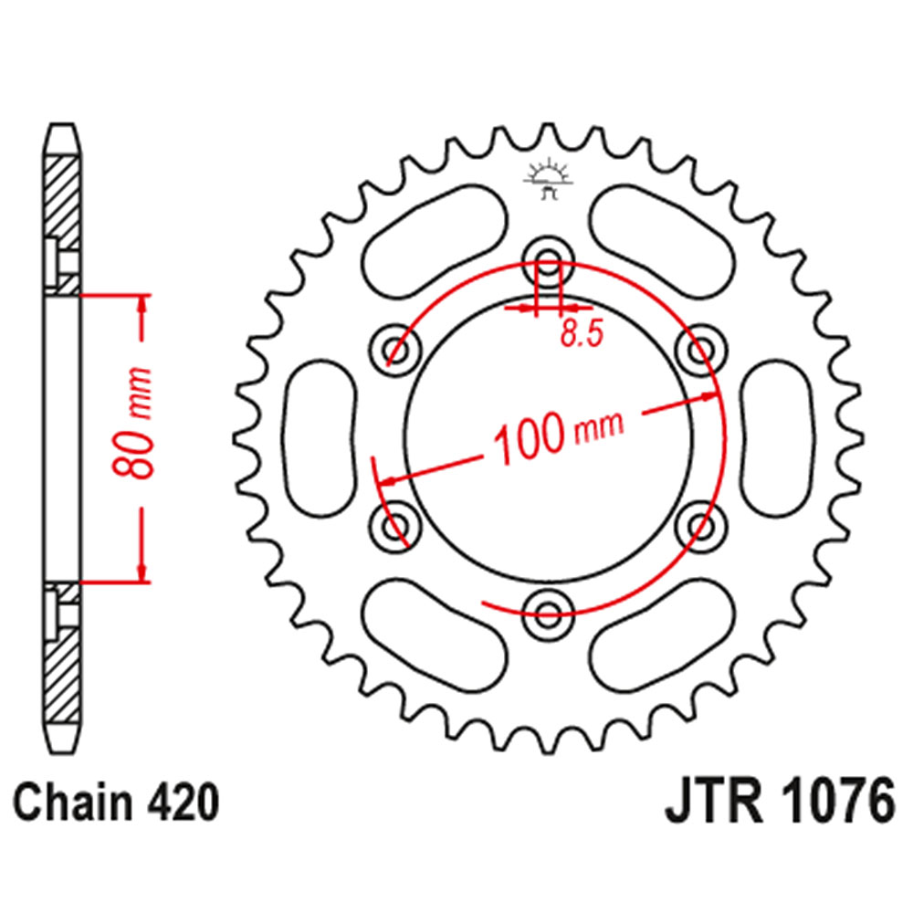 Zadnji lančanik JT JTR1076-52 (420) 52 zuba