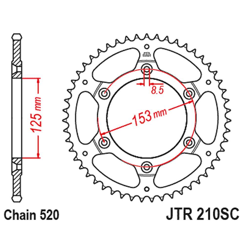 Zadnji lančanik JT JTR210-50SC (520) 50 zuba