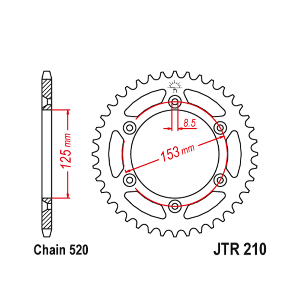 Zadnji lančanik JT JTR210-51SC (520) 51 zub
