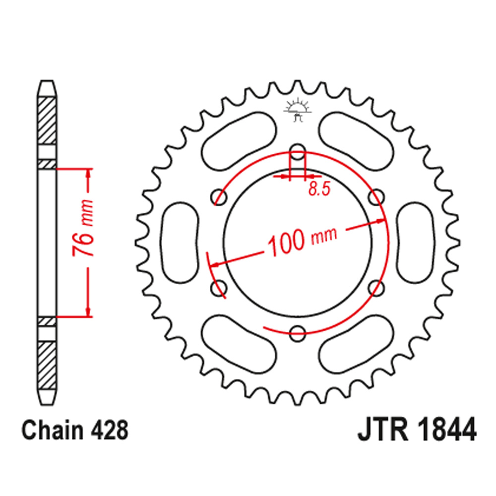 Zadnji lančanik JT JTR1844-52 (428) 52 zuba