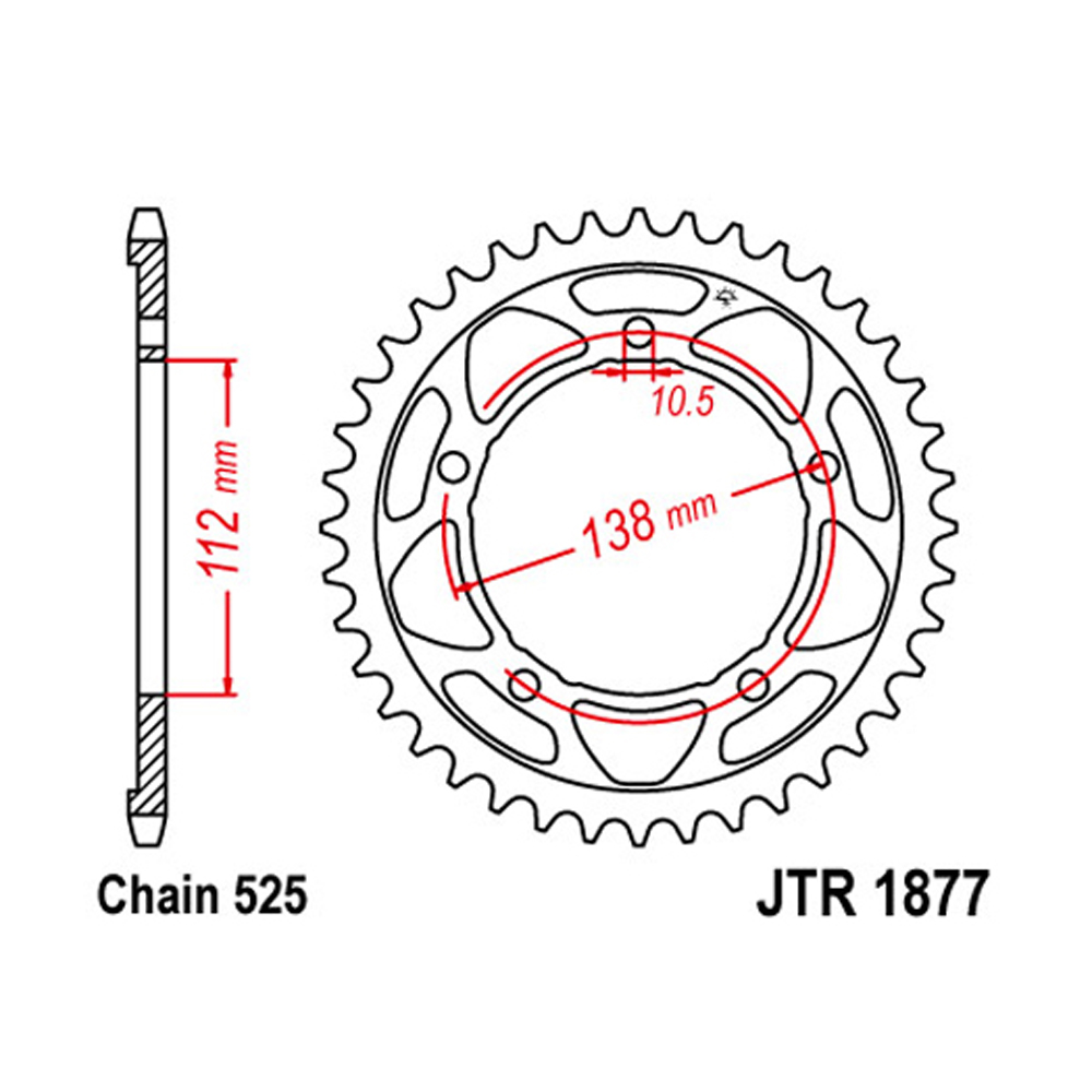 Zadnji lančanik JT JTR1877-45 (525) 45 zuba