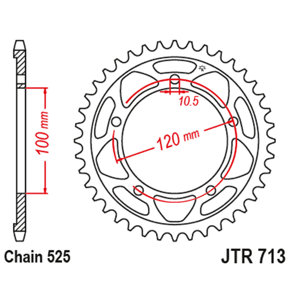 Zadnji lančanik JT JTR713-42 ( 525 ) 42 zuba