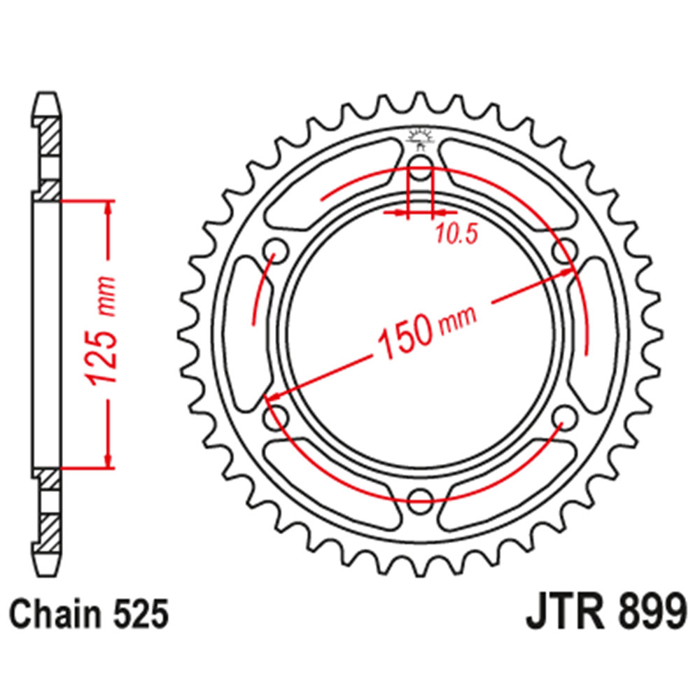 Zadnji lančanik JT JTR899-42 (525) 42 zuba