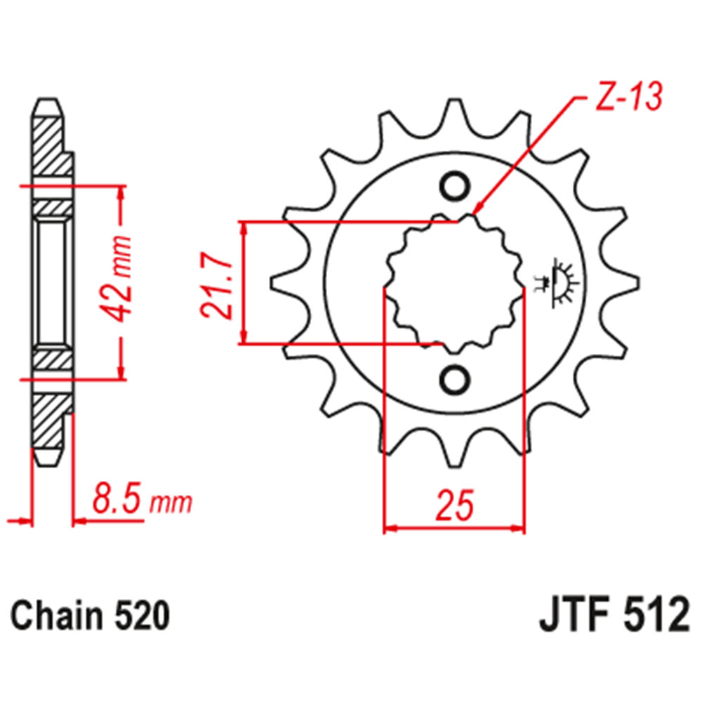 Prednji lančanik JT JTF512-17RB (520) 17 zuba
