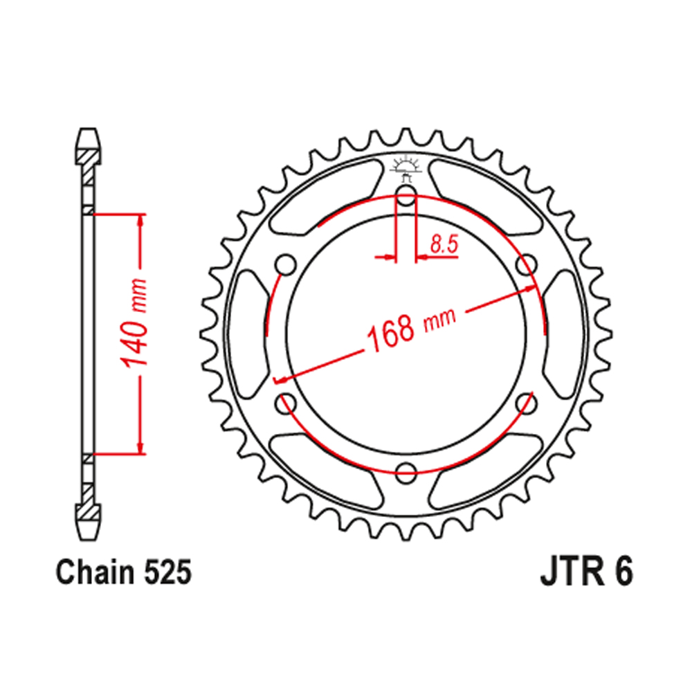 Zadnji lančanik JT JTR6-42 (525) 42 zuba