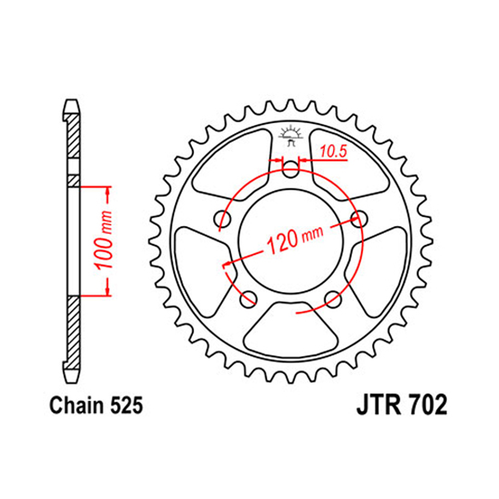 Zadnji lančanik JT JTR702-44 (525) 44 zuba