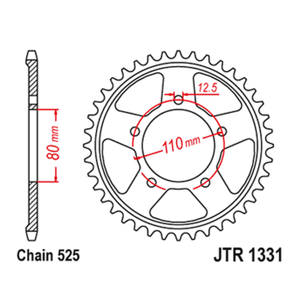Zadnji lančanik JT JTR1331-42 (525) 42 zuba
