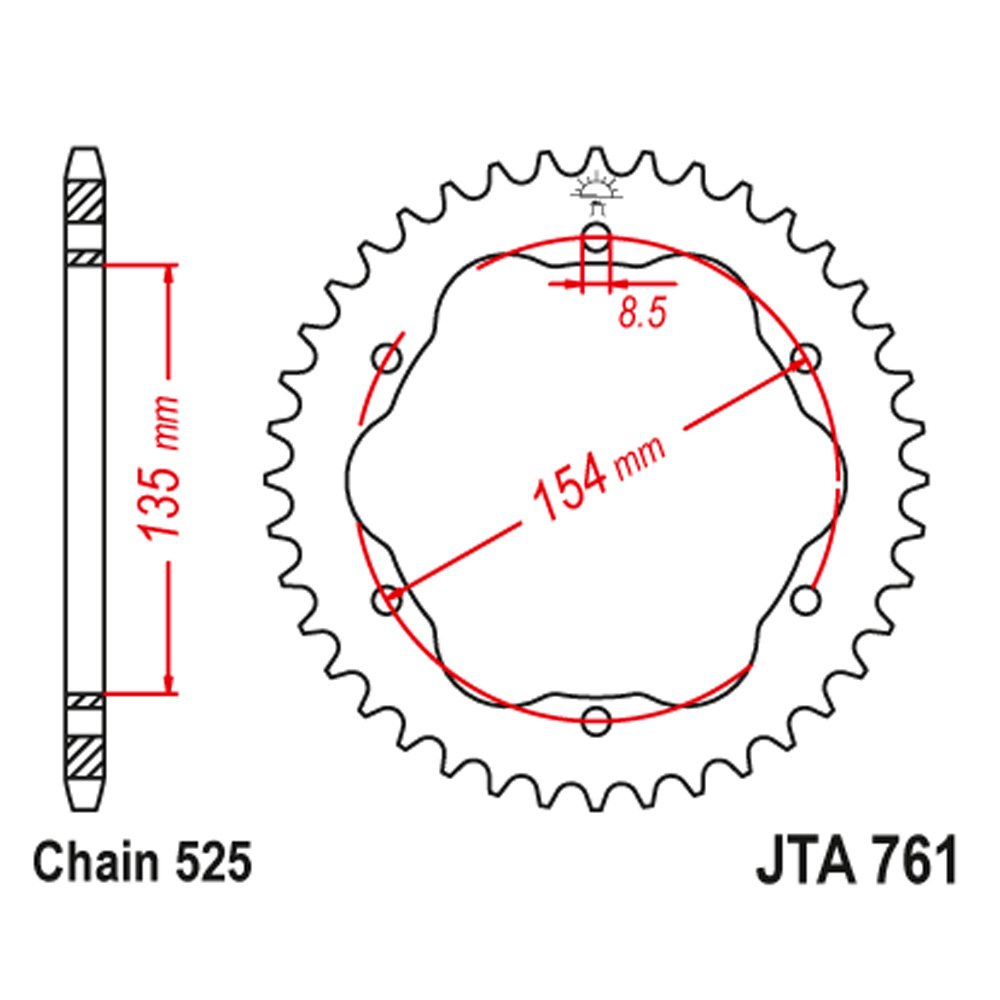 Zadnji lančanik JT Ducati 1098/1198 38 zuba