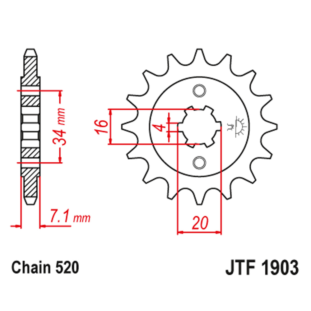 Prednji lančanik JT JTF1903-14 KTM 14 zuba