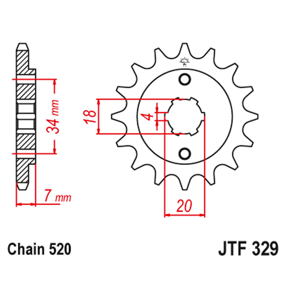 Prednji lančanik JT JTF329-13 (520) 13 zuba