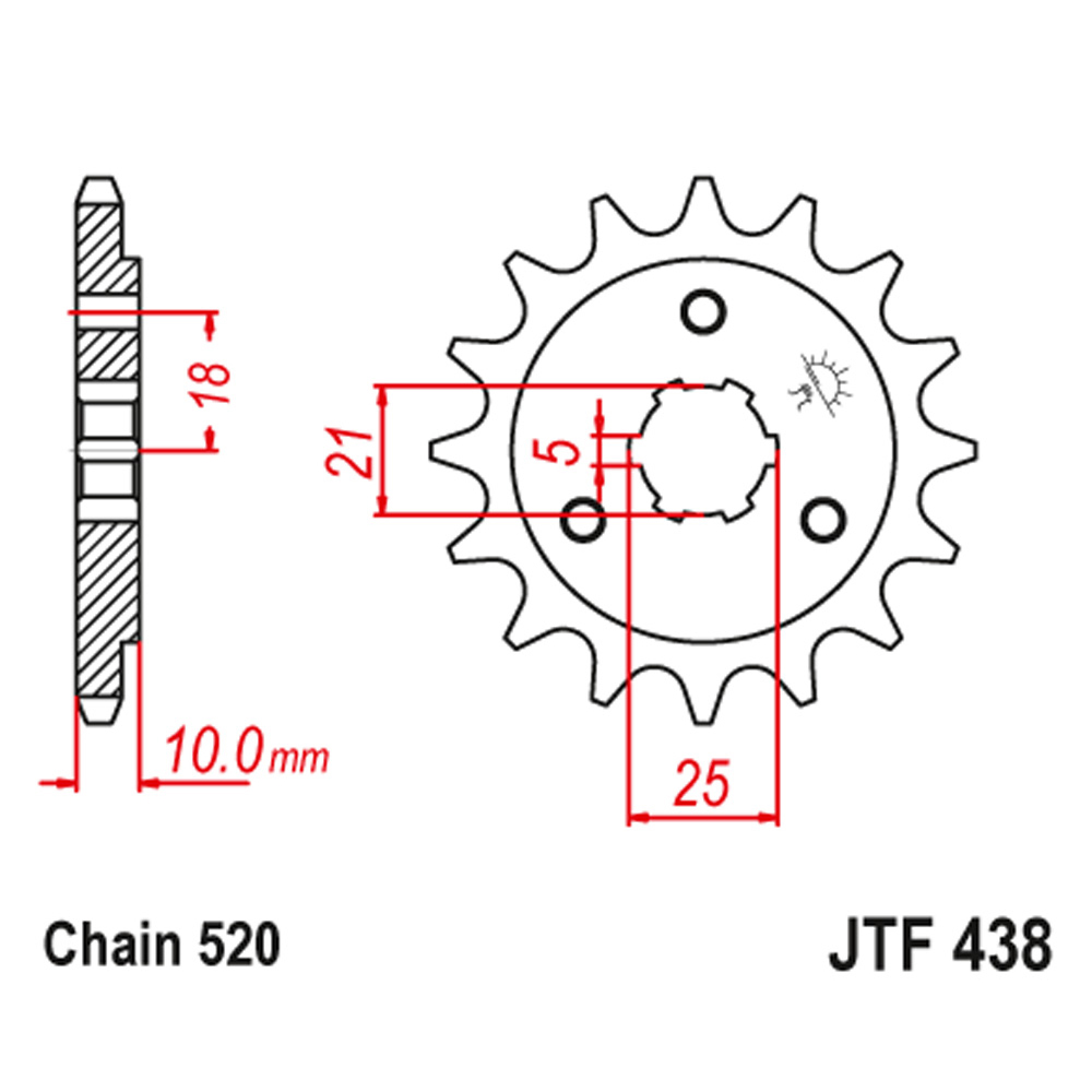 Prednji lančanik JT JTF438-15-50-32031 (520) 15 zuba