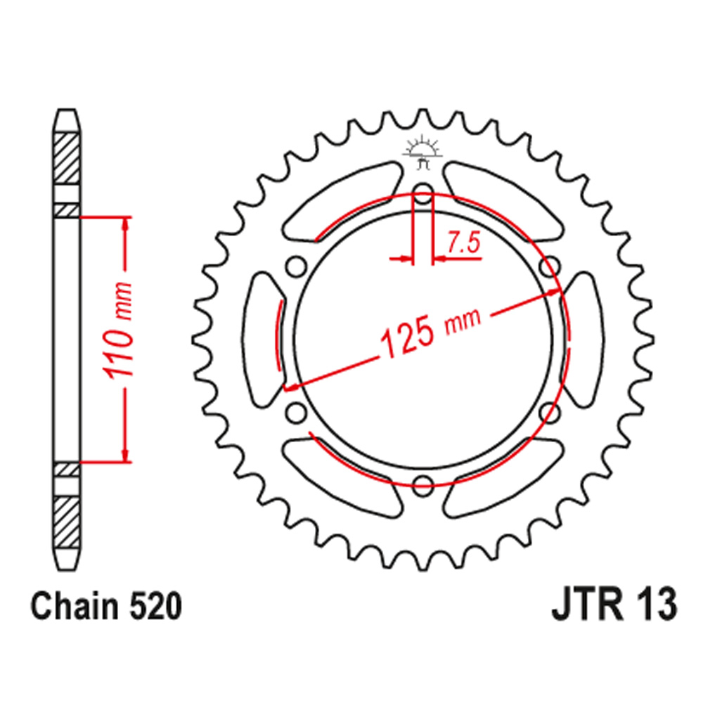 Zadnji lančanik JT JTR13-41 (520) 41 zub