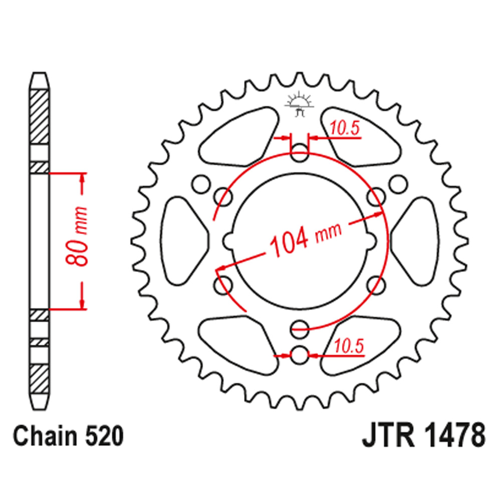 Zadnji lančanik JT JTR1478-40-50-32009 (520)40 zuba