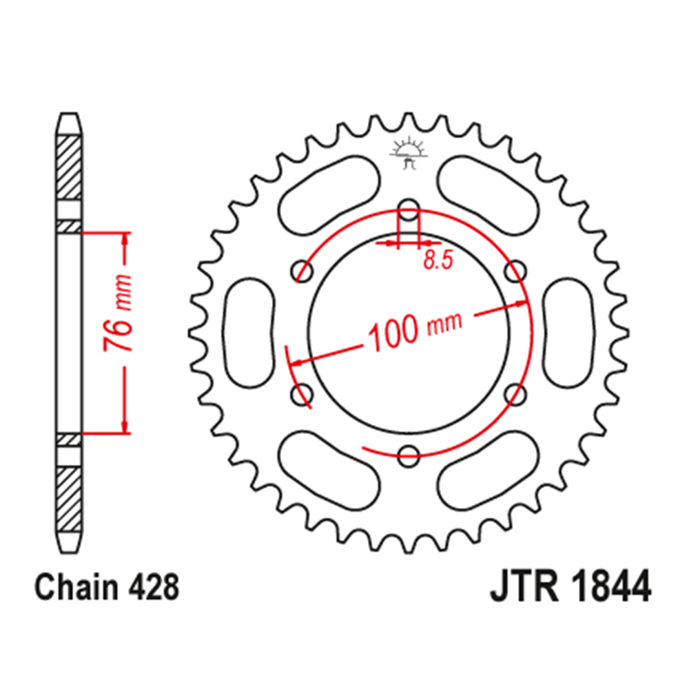 Zadnji lančanik JT JTR1844-48 (428) 48 zuba