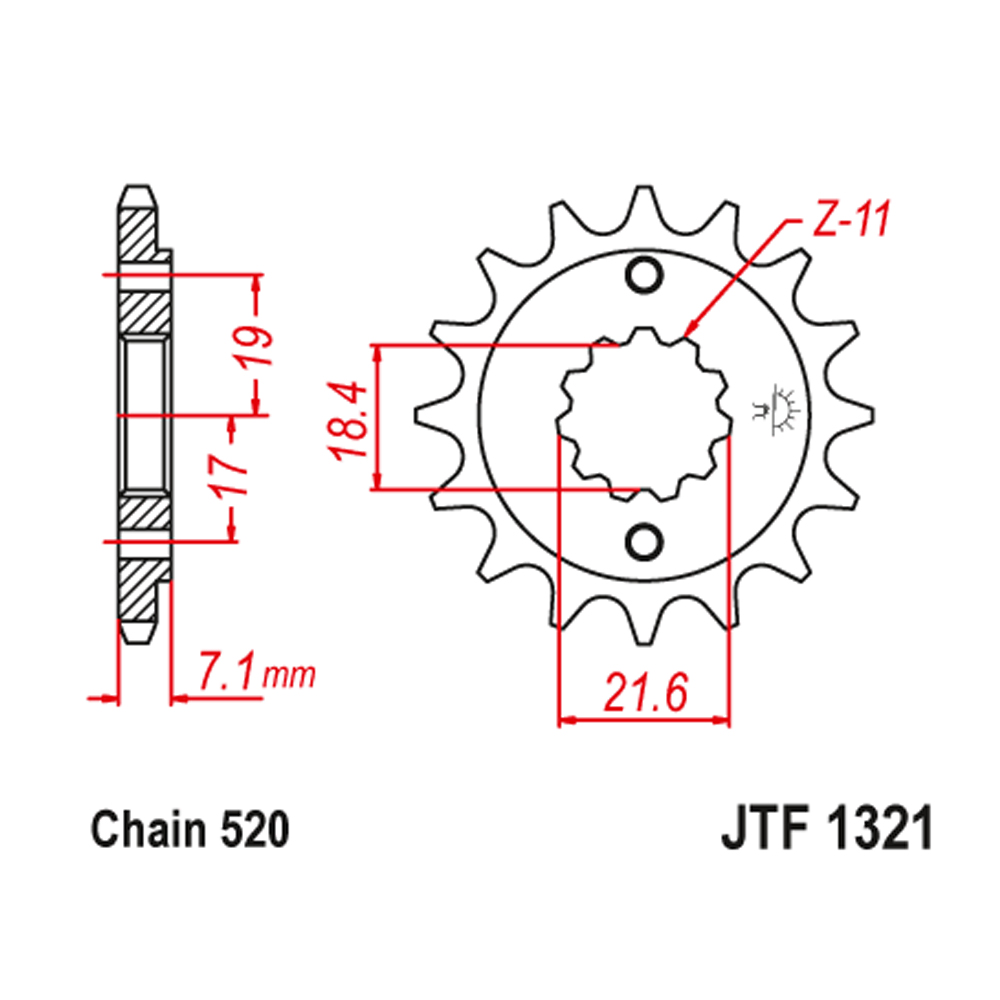 Prednji lančanik JT JTF1321-14 (520)14 zuba