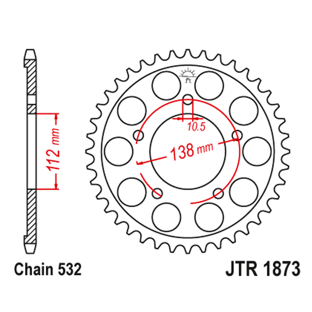 Zadnji lančanik JT JTR1873-48-50-27006 (532) 48 zuba