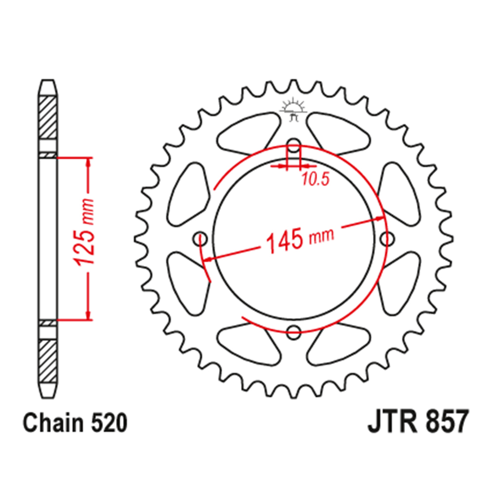 Zadnji lančanik JT JTR857-47-50-32006 (520) 47 zuba