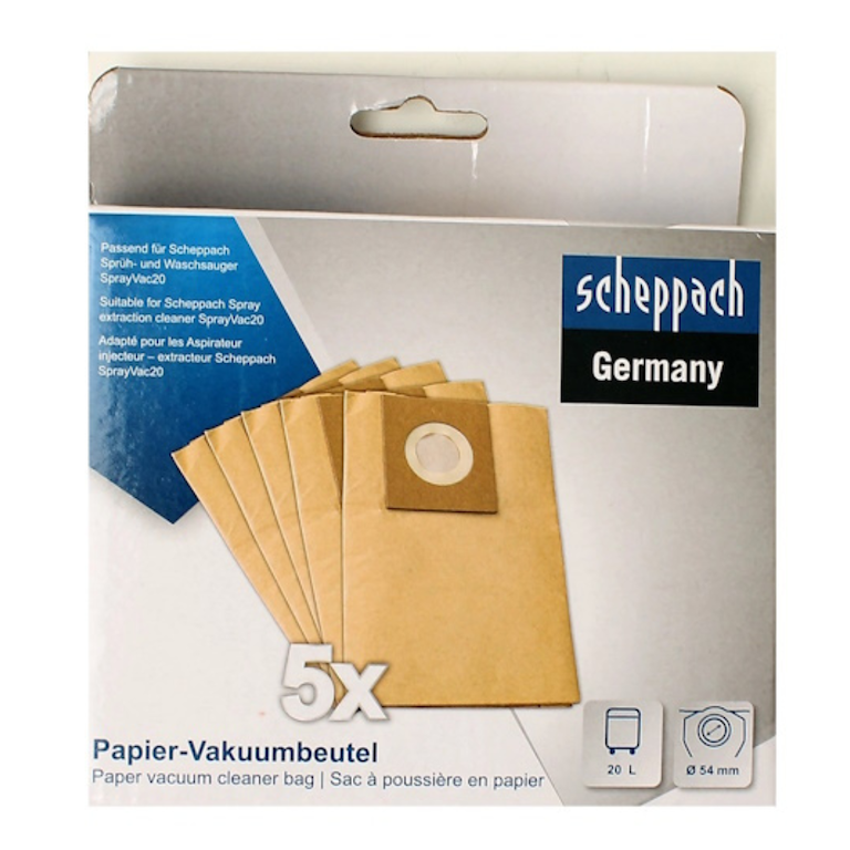 Scheppach – Papirna filter vrećica za usisivač SPRAYVAC 20 set 5/1 – 38727