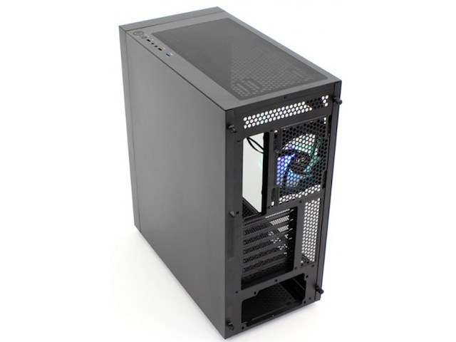 Kuciste Elite 3718 Midi Tower, ATX, ugradjena 4 RGB kulera, Crno