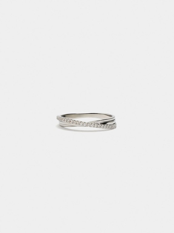 CROSS RING WITH ZIRCONS