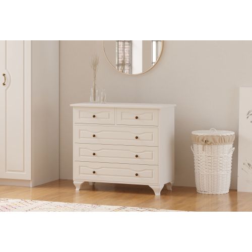 Rb-180 Matte White Dresser