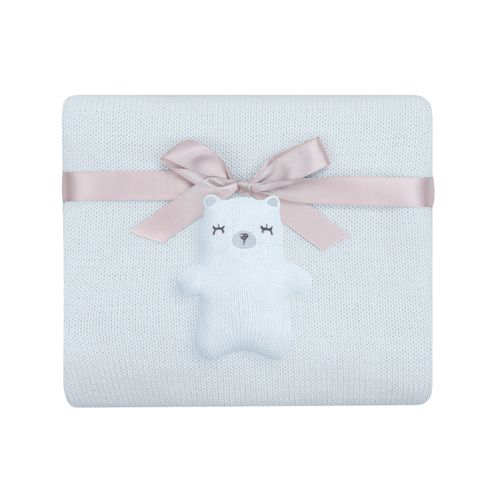 Kikka Boo Pleteno baby ćebence 75x100 Bear with me Blue