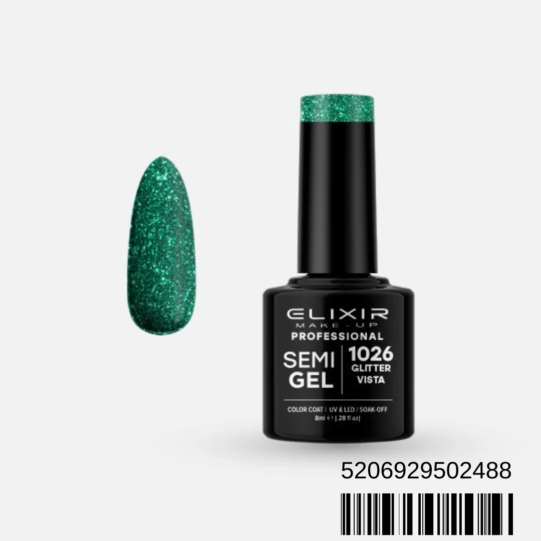 ELIXIR SEMI GEL LAK U BOJI 8ML 1026 GLITTER VISTA