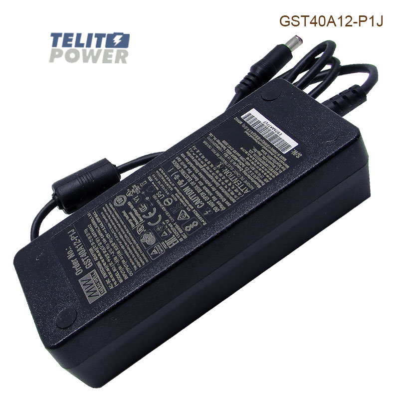 Mean Well GST40A12-P1J desktop AC/DC adapter
