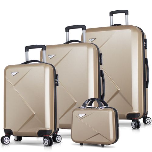 8237 Gold Suitcase Set (4 Pieces)