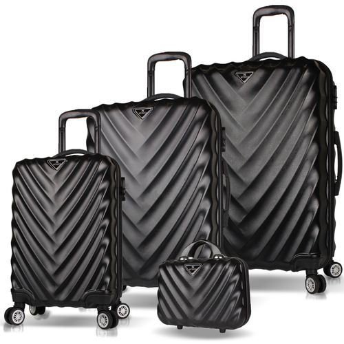 7262 Black Suitcase Set (4 Pieces)