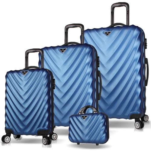 7293 Dark Blue Suitcase Set (4 Pieces)