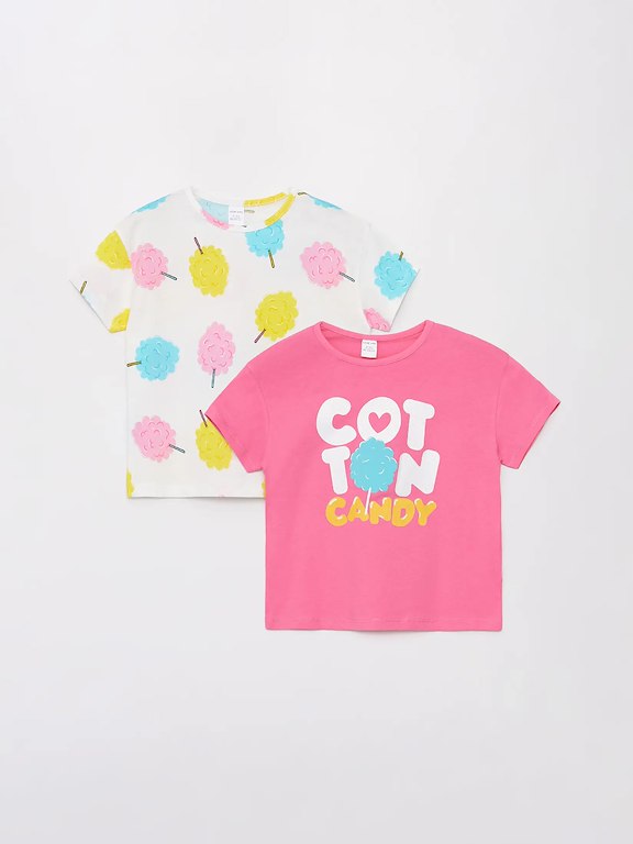 LC Waikiki Majica za devojčice S4ER81Z1-GEV, 2 komada, Roze