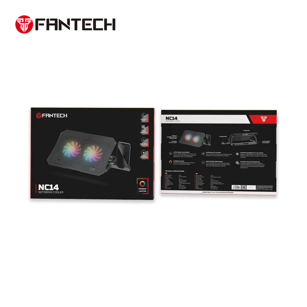 Fantech Laptop Cooler NC14 RGB, Crni