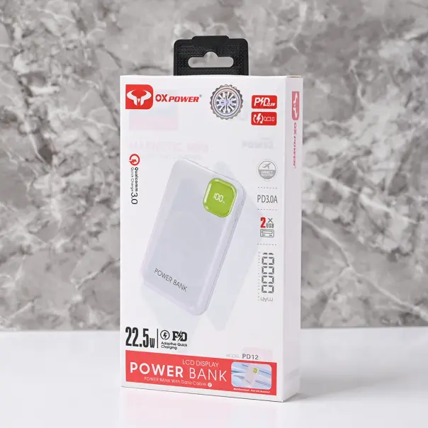 Prenosiva baterija Oxpower PD12, 10000mAh, Bela