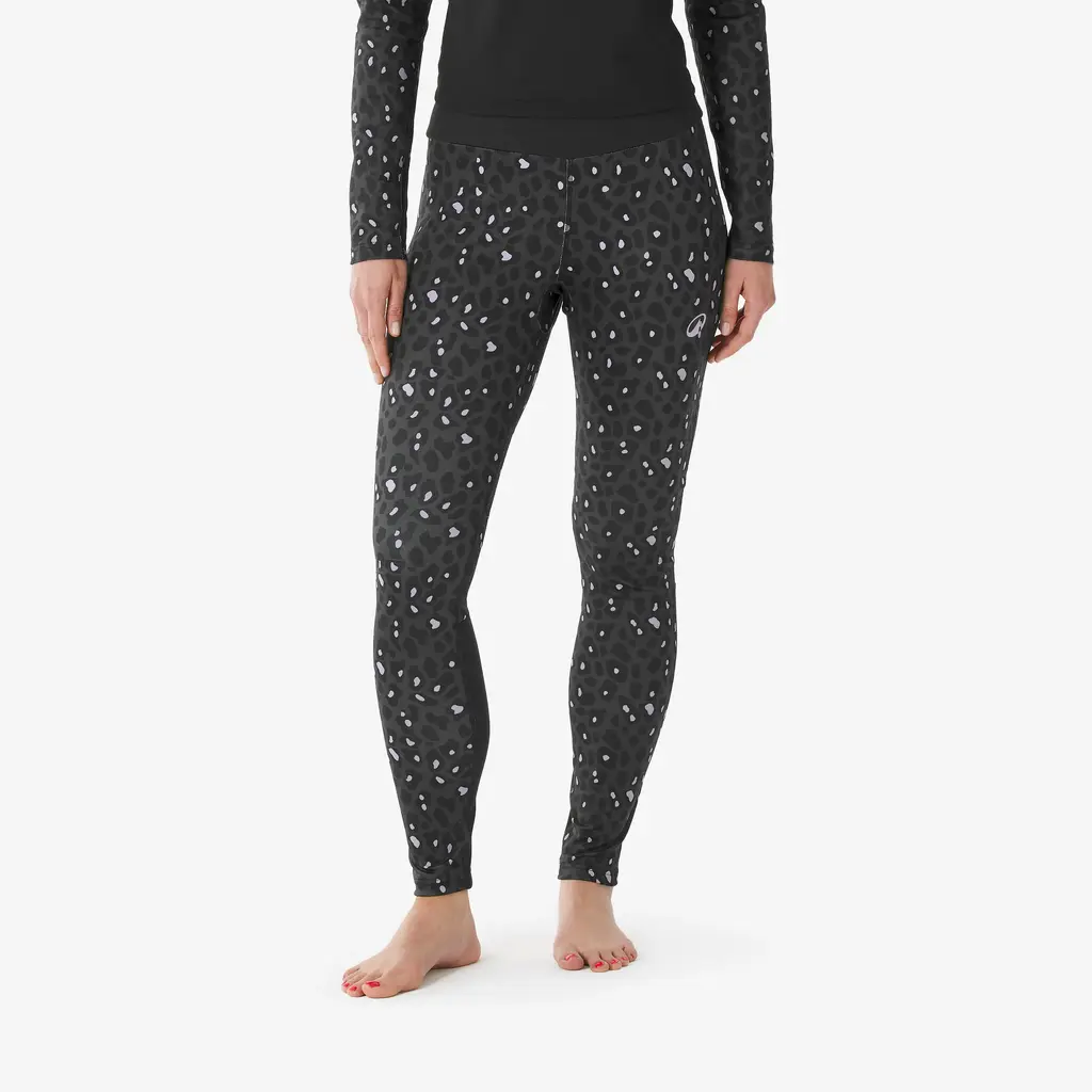 Ženske termo helanke za skijanje s leopard printom BL 500