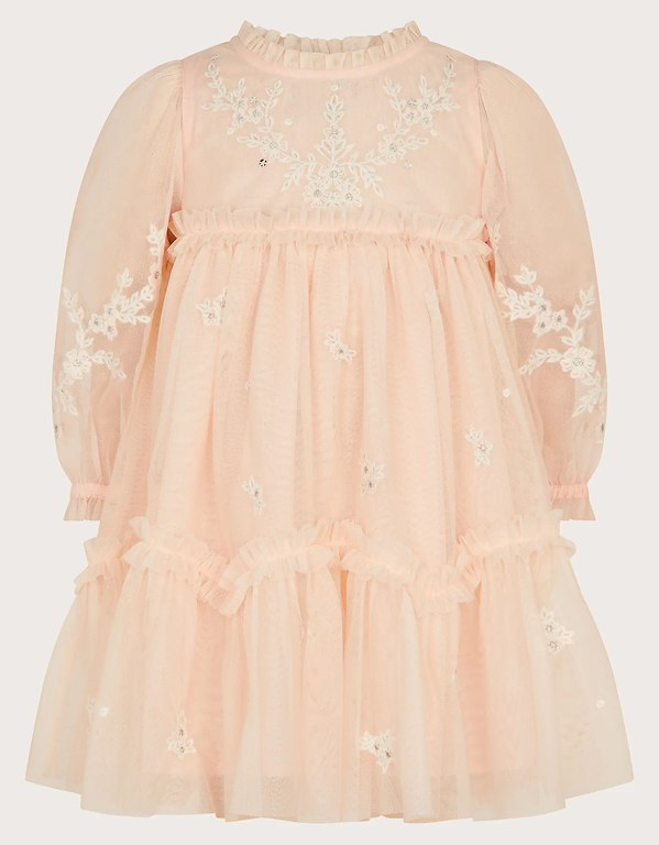 Monsoon Haljina za devojčice Elena Embroidered Dr, Svetlo roze