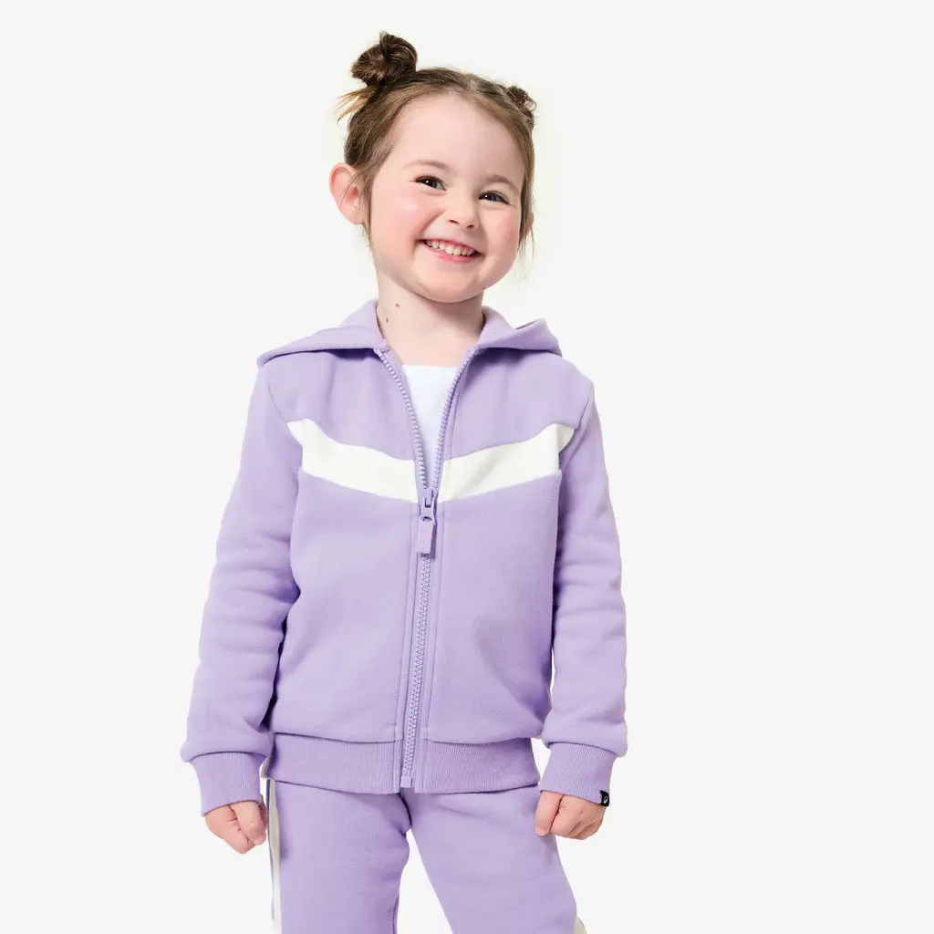 Ljubičasto-beli duks s rajsferšlusom za bebe