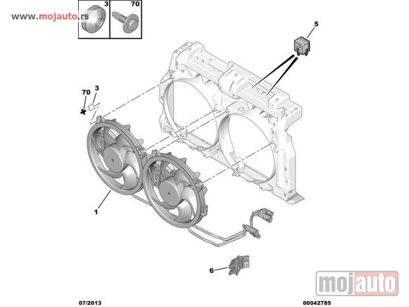 Pezo 407 2.2HDI Ventilator Hladnjaka Motora Levi 04-10,NOVO