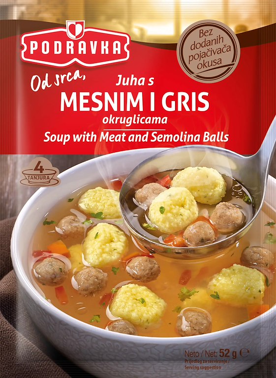 PODRAVKA Supa sa mesom i griz knedlama 52 g