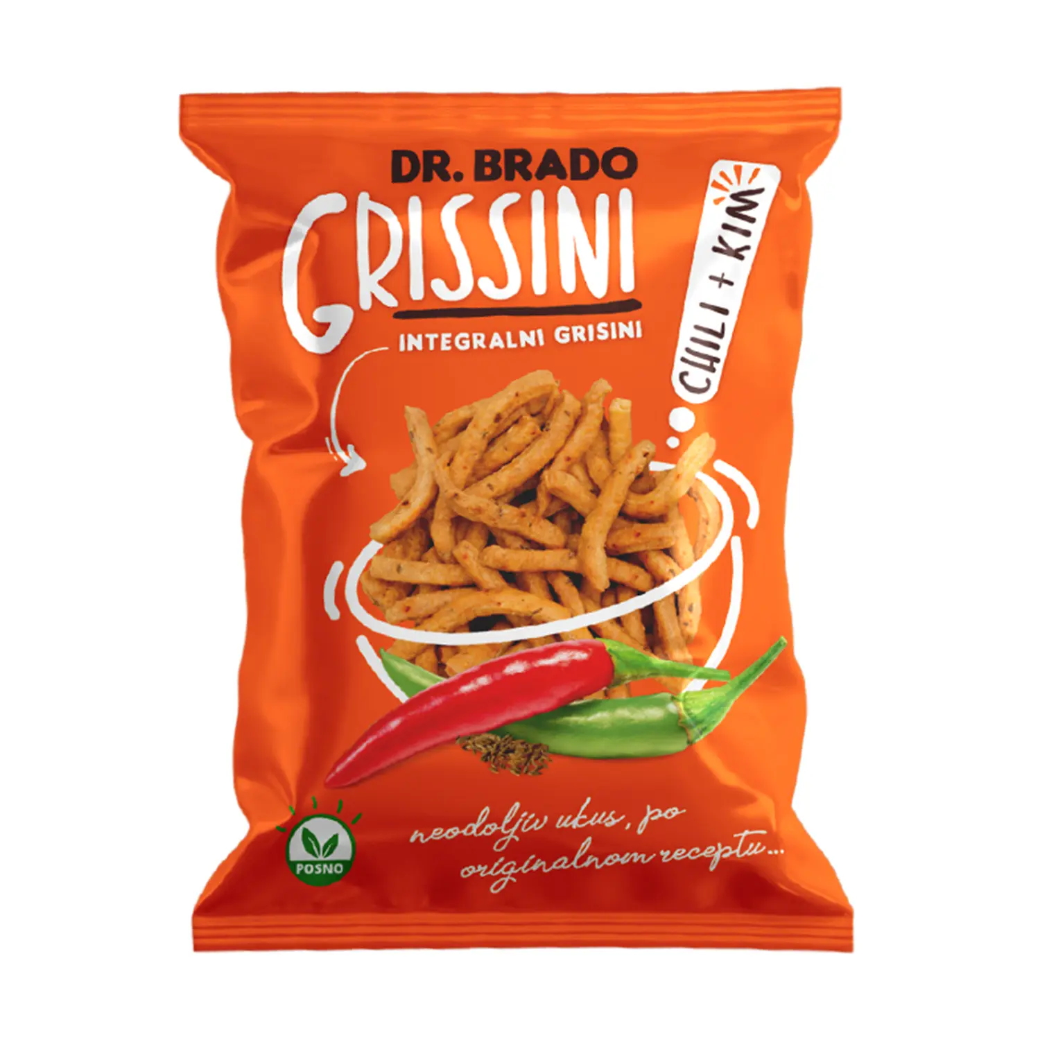 DR. BRADO Integralne grisine sa čilijem i kimom, 70g
