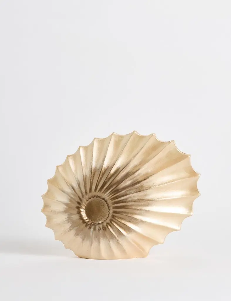 Aberto Design Dekorativna figura Školjka, 8x24x26cm, Zlatne boje