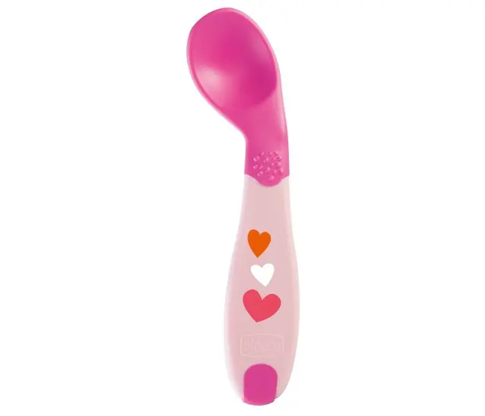 Chicco Plastična kašika za bebe, 8m+, Roze
