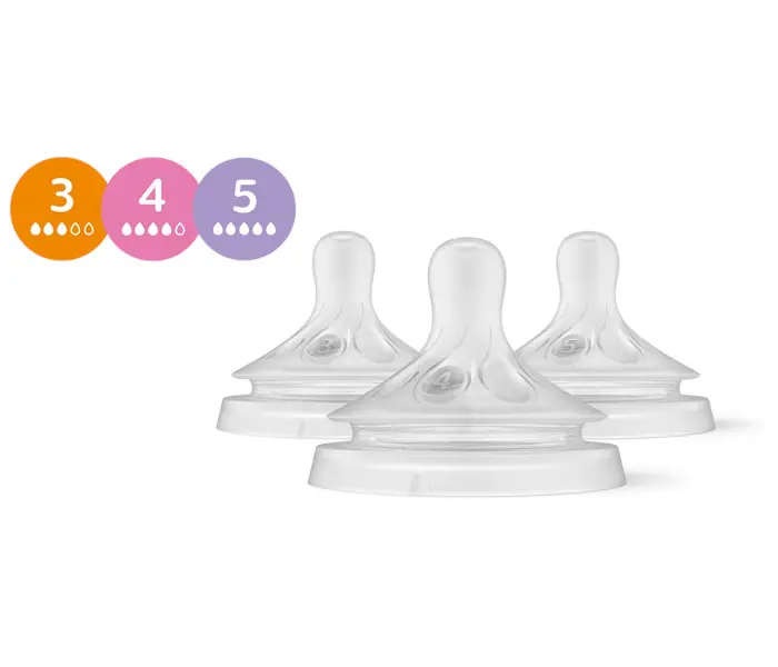Avent Set cucli za flašicu Natural Response, Multi protok 3, 4 i 5, 3 komada